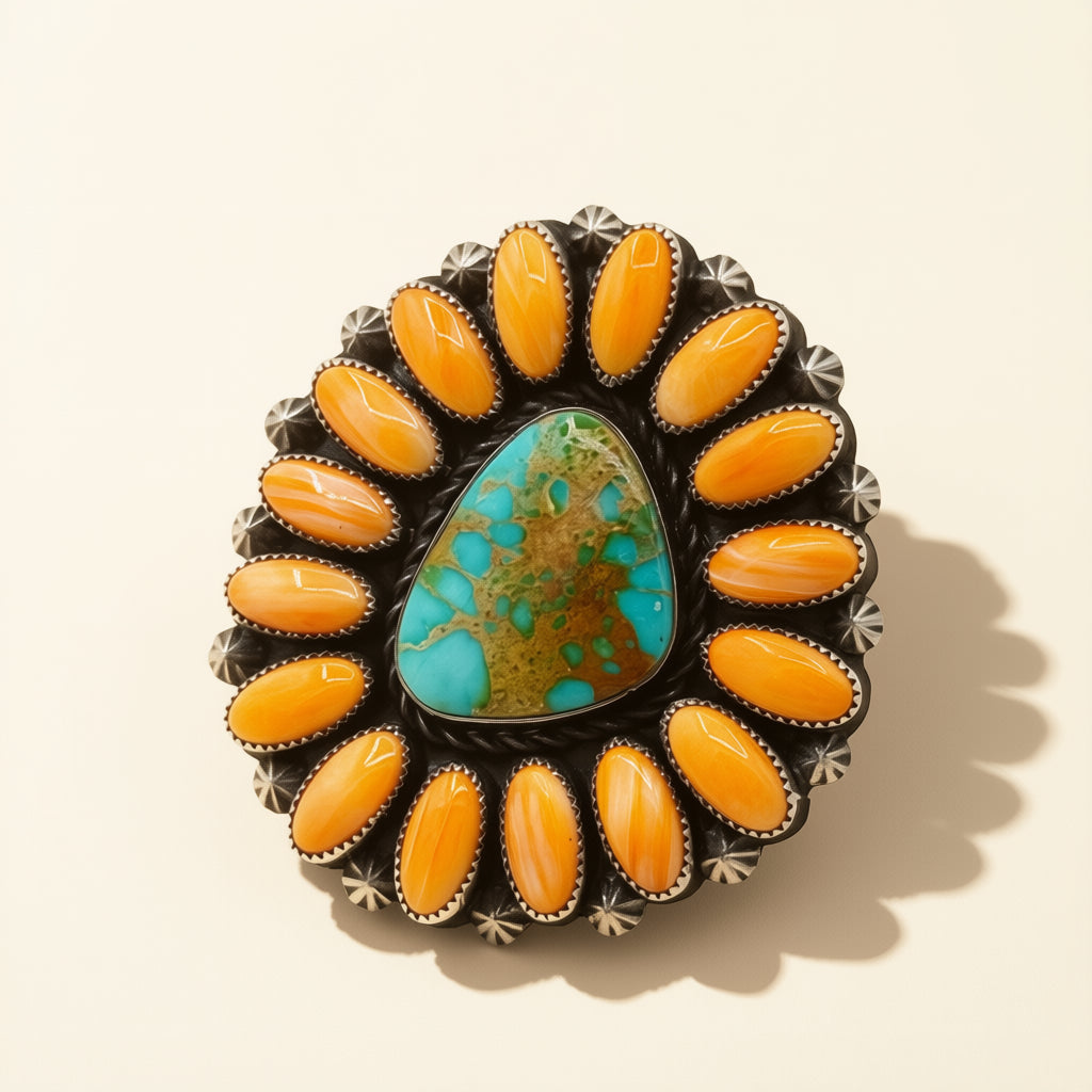 Dustin Francisco Royston and Orange Spiny Ring – Hespera Jewelry Co.